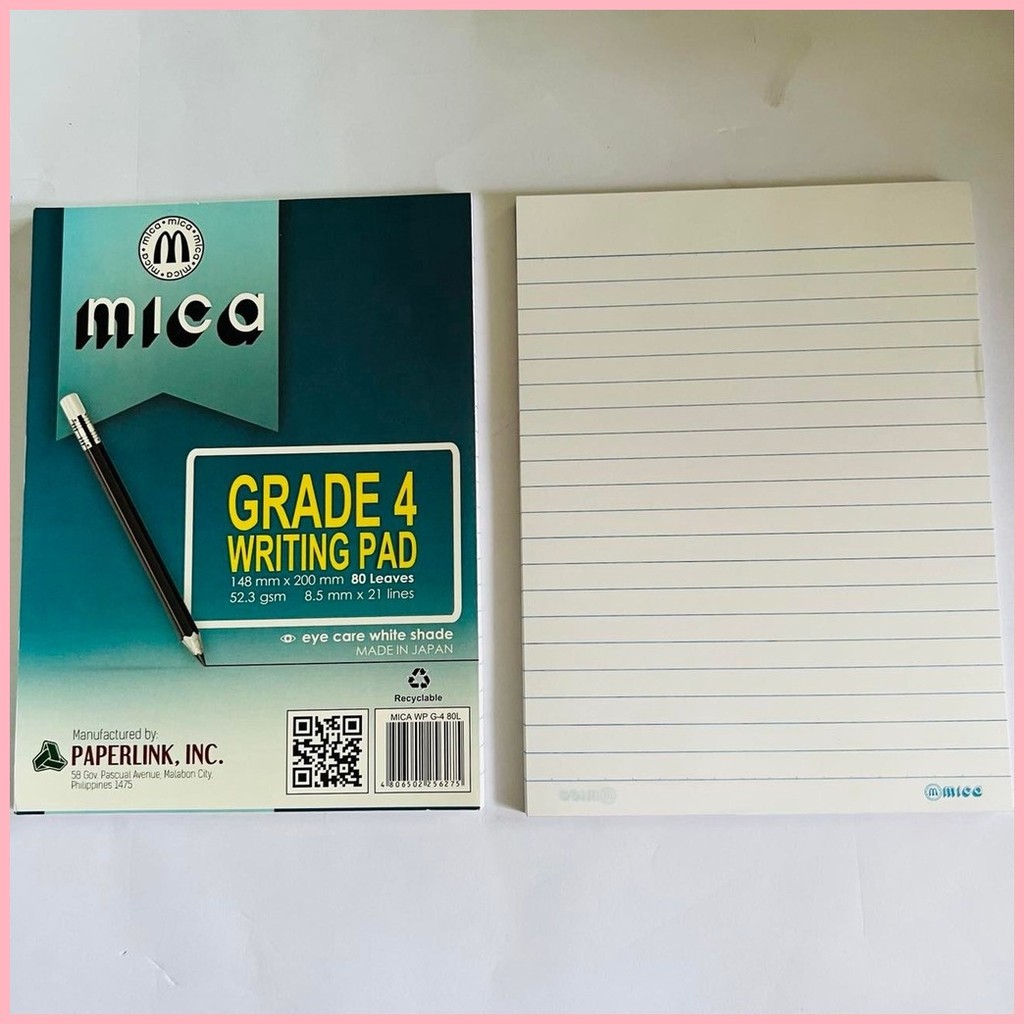 ☇ ๑ WRITING PAD MICA Grade 1/2/3/4 80leaves (SOLD PER SET OF 10 PADS ...