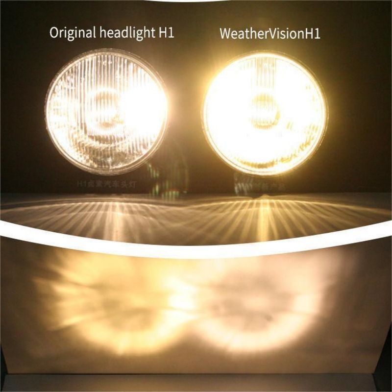Weather Vision H1 H3 H4 H7 HB4 2900K Brightening +60% Yellow Light Car ...