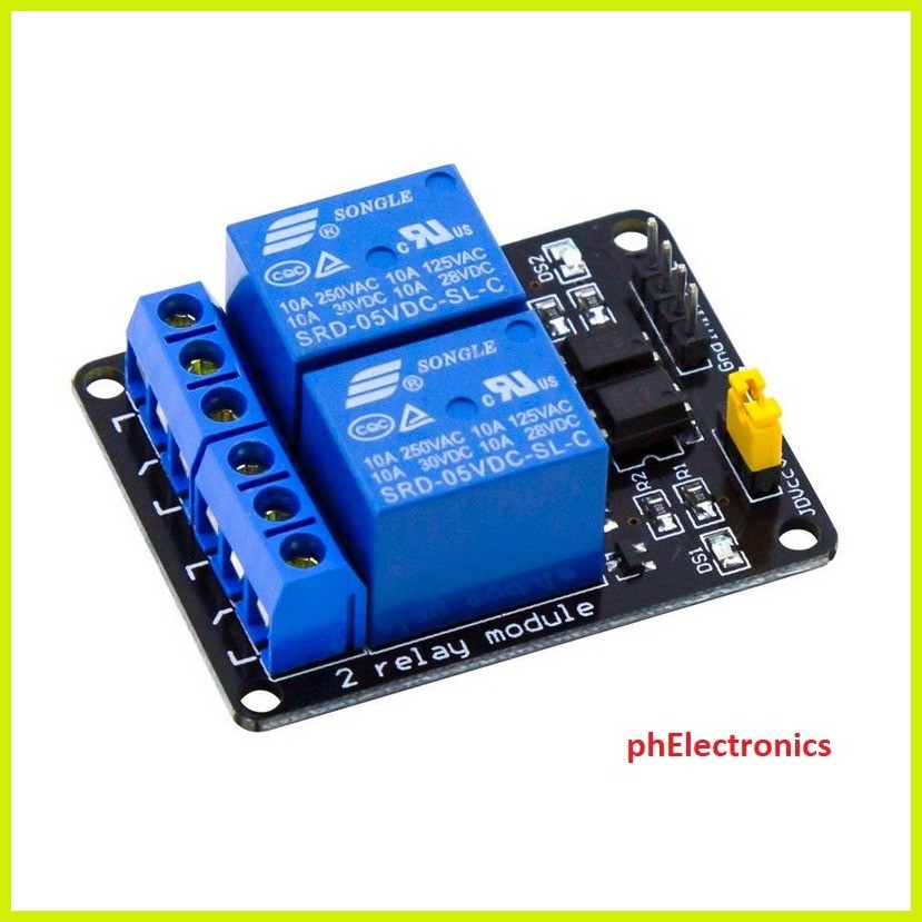 2 Channel 5V 10A Relay Module Board Coupling Optocoupler High Trigger ...