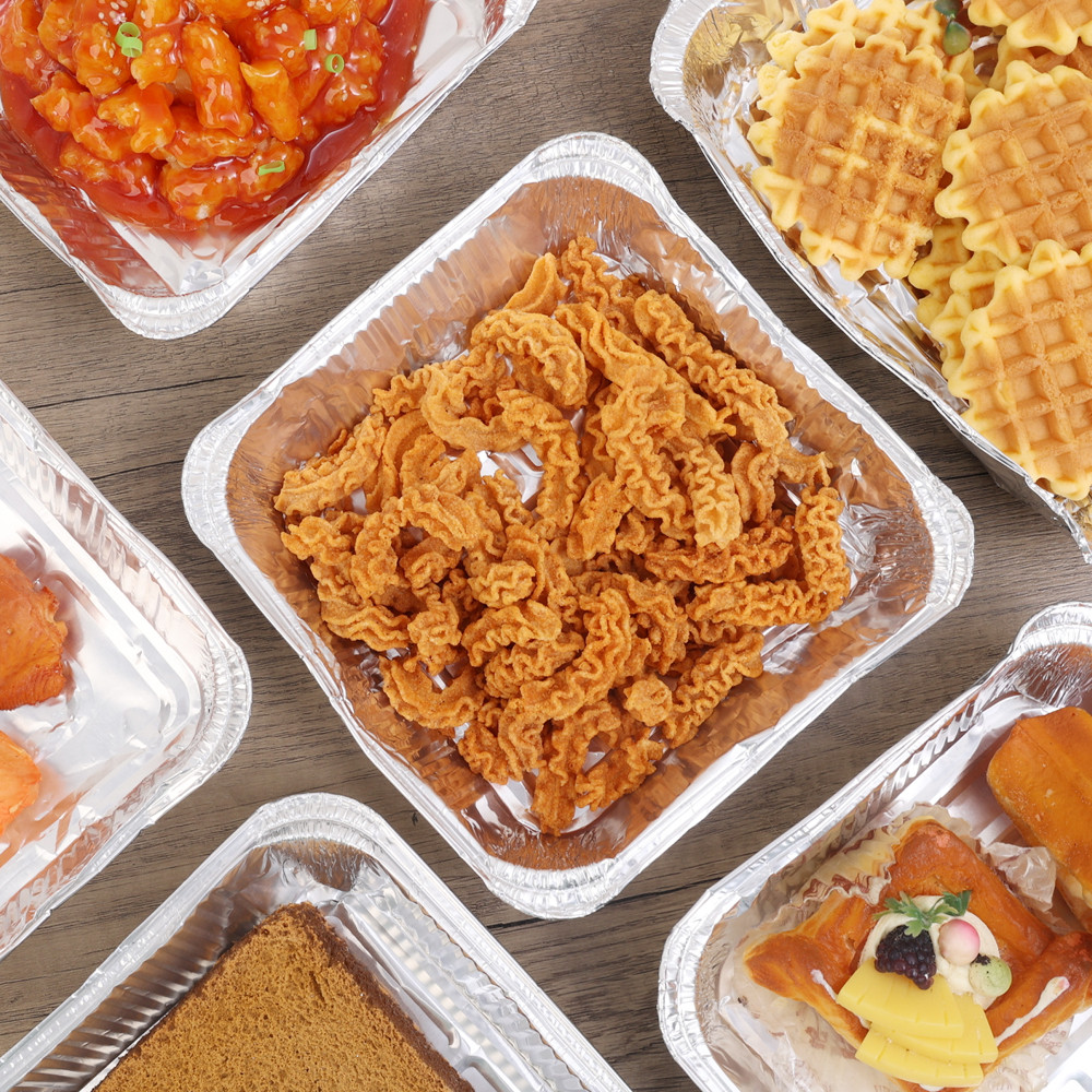 10 Pcs Disposable Square Aluminum Foil Tinfoil Box - Portable Air Fryer ...