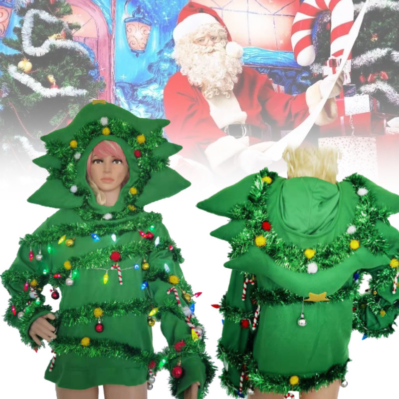 Tree Christmas Costume Cosplay Led Lights Pendant Stage Women Outfit ...