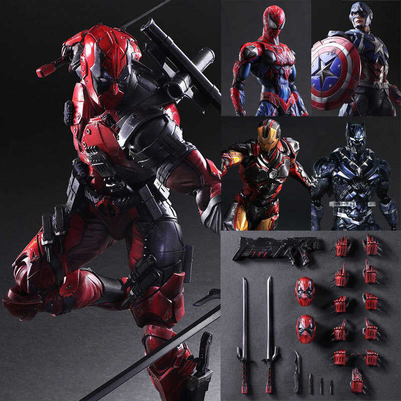 2 PA Modified Iron Spider Man Figurine Deadpool Toy Avengers: Avengers ...