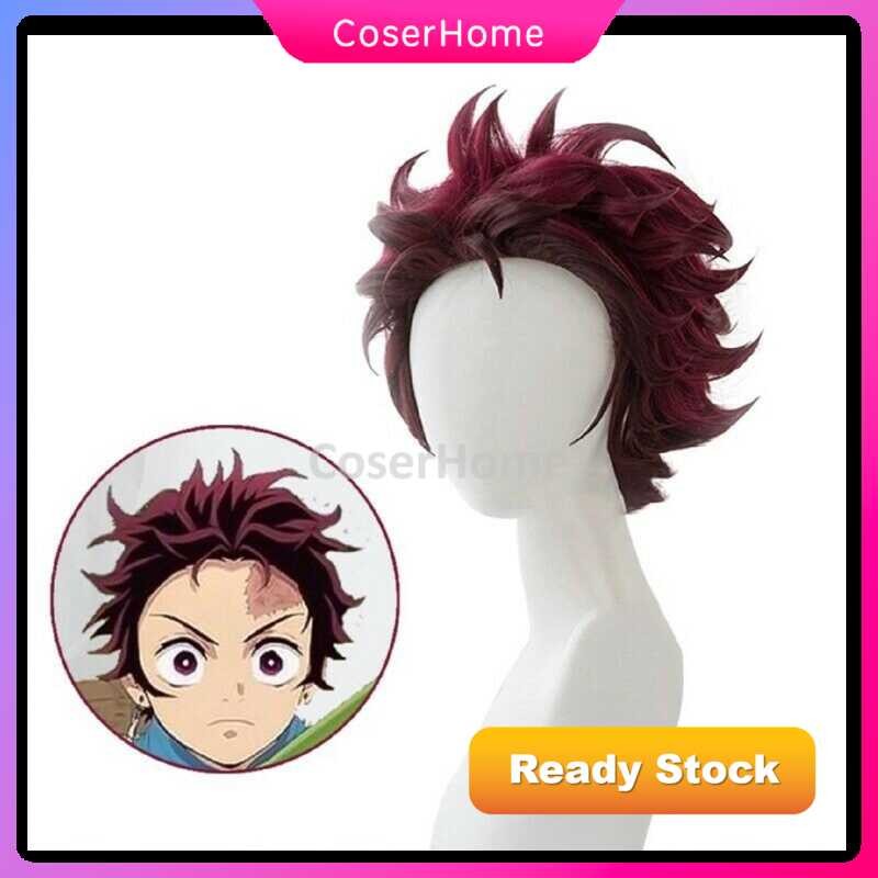 Demon Slayer Anime Kimetsu No Yaiba Kamado Tanjiro Cosplay Wig Heat ...