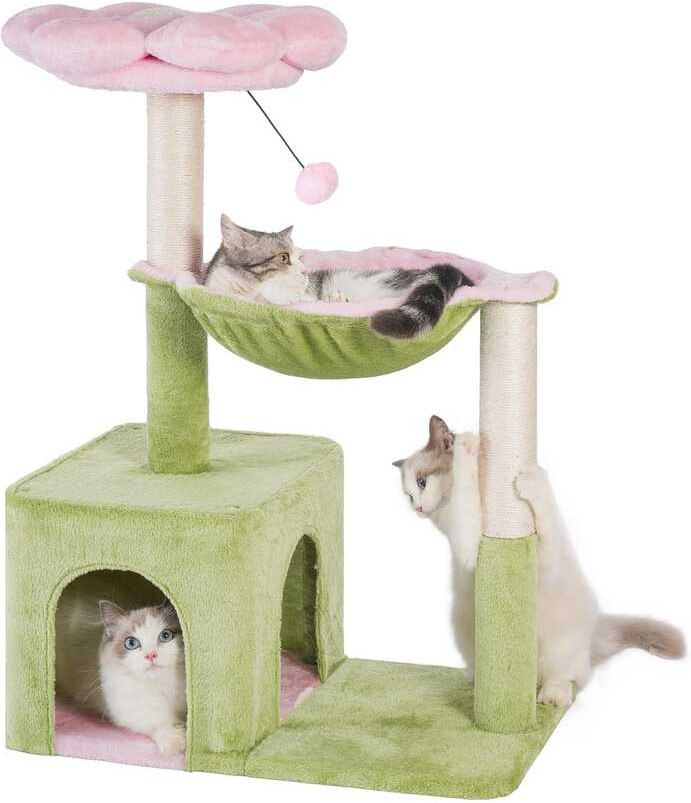 Pawfessor wer Tree 4 in 1 Scratching Post Cats 34" Small Cat Tower ...