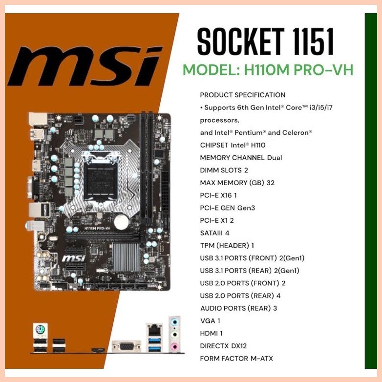 ♀ ☢ MSI MOTHERBOARD SOCKET 1151/1155 PRE-OWNED | Shopee Philippines