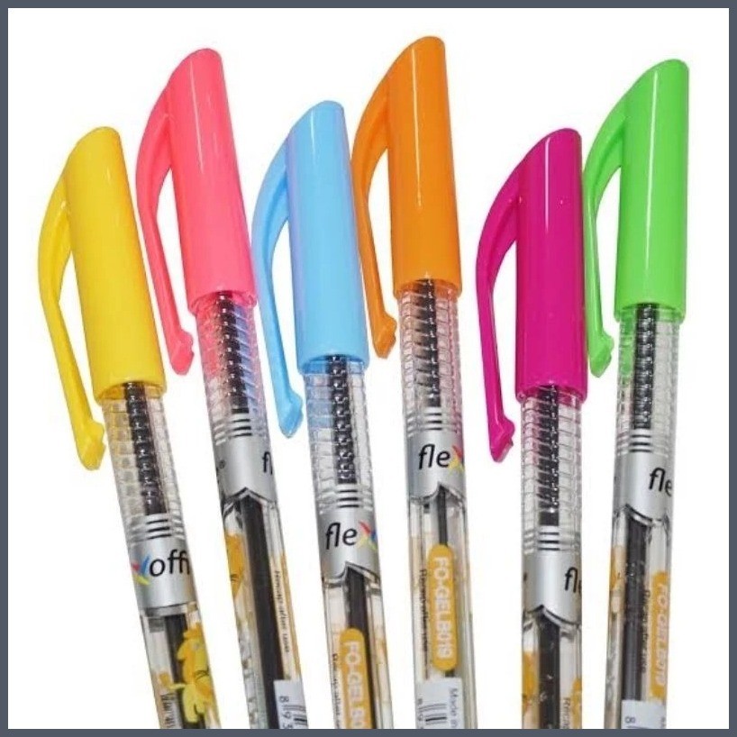 ∡ 1Box/12Pcs Flex Office Flexstick Neo Smooth Black Ink Pen Ballpen ...