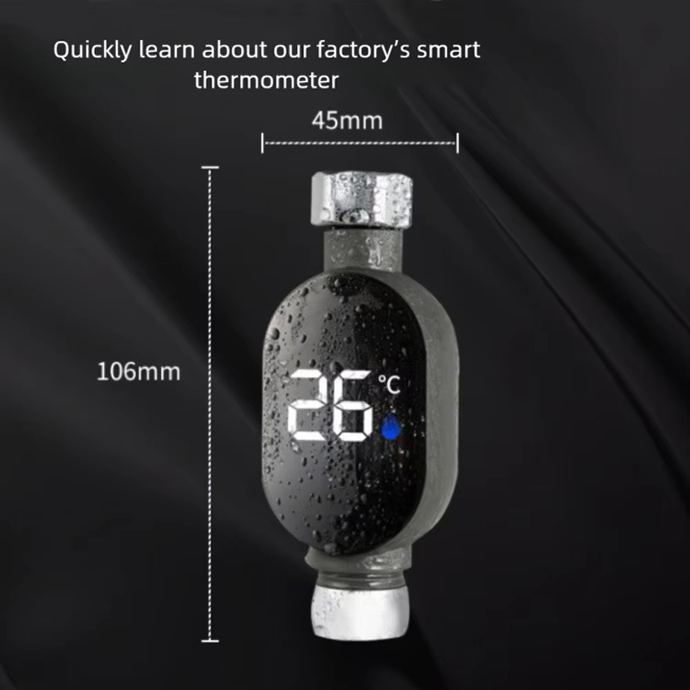 New Shower Water Thermometer LED Display Waterproof Bath Thermostat ...