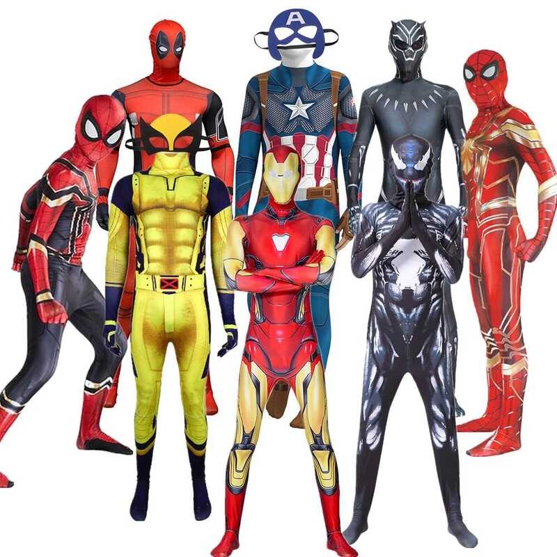 Xj Avengers Assemble Erhero Boys Adults Cosplay Costumes Spandex Iron ...