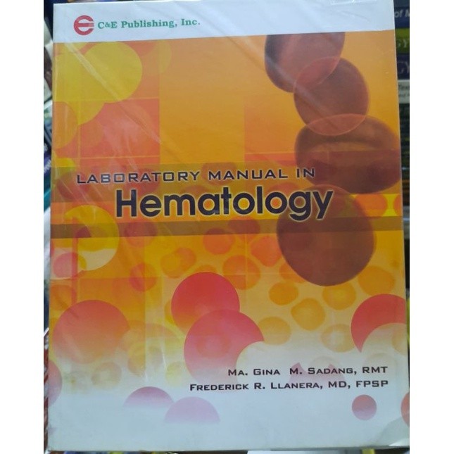 Laboratory Manual in Hematology by Sadang Brandnew (Reprint) | Shopee ...