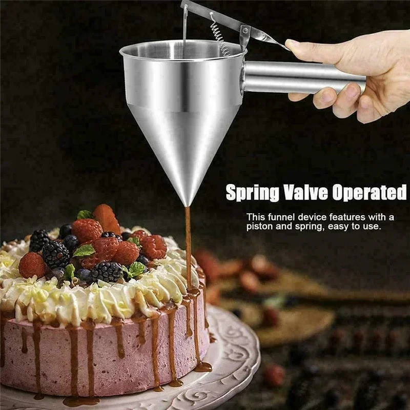 Stainless Steel Funnel Donut Cupcake Waffle Batter Funnel Pancake ...