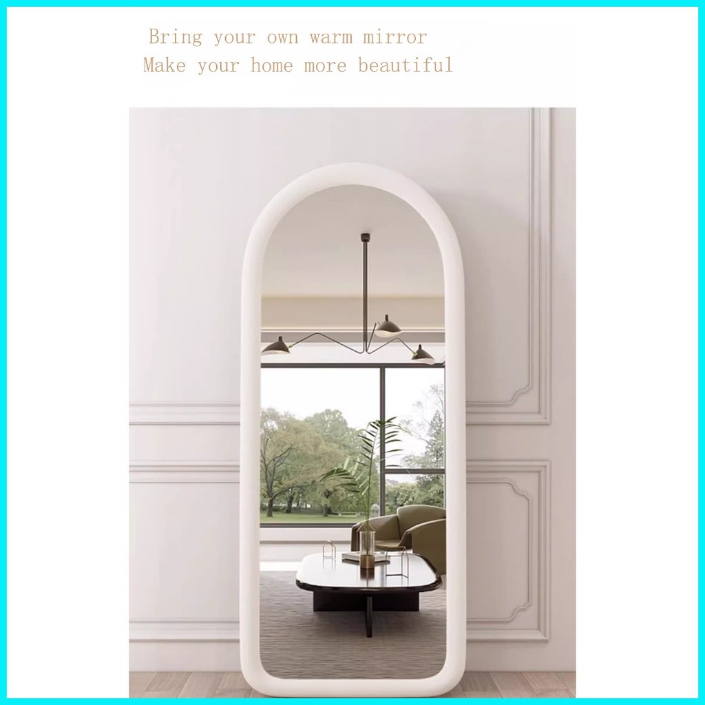 Home full length mirror Floor mirror wall mirror cream wind mirror ...