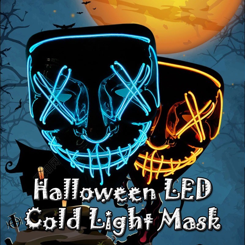 LED Halloween Masks Glowing Bloody Bear Horror Mask for Cosplay Costume ...