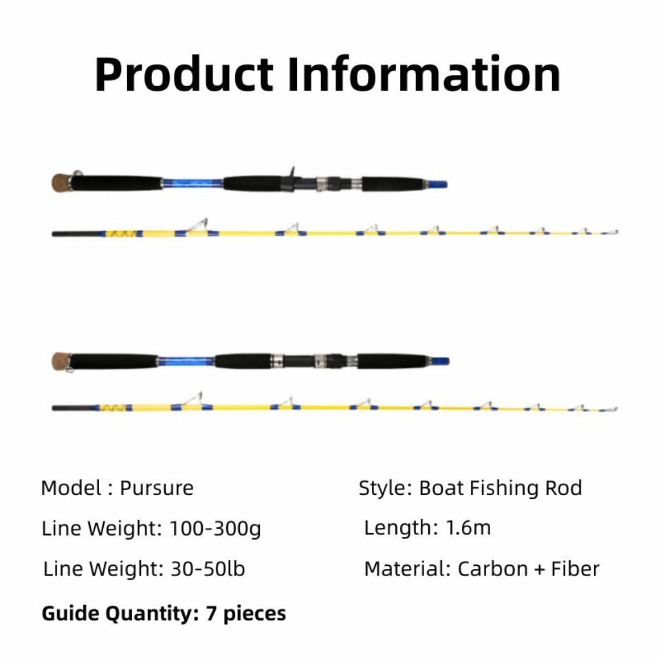 Mavllos Pursure Bass Fishing Rod ,Lure 100-300g Line 30-50lb 1.6m MH ...