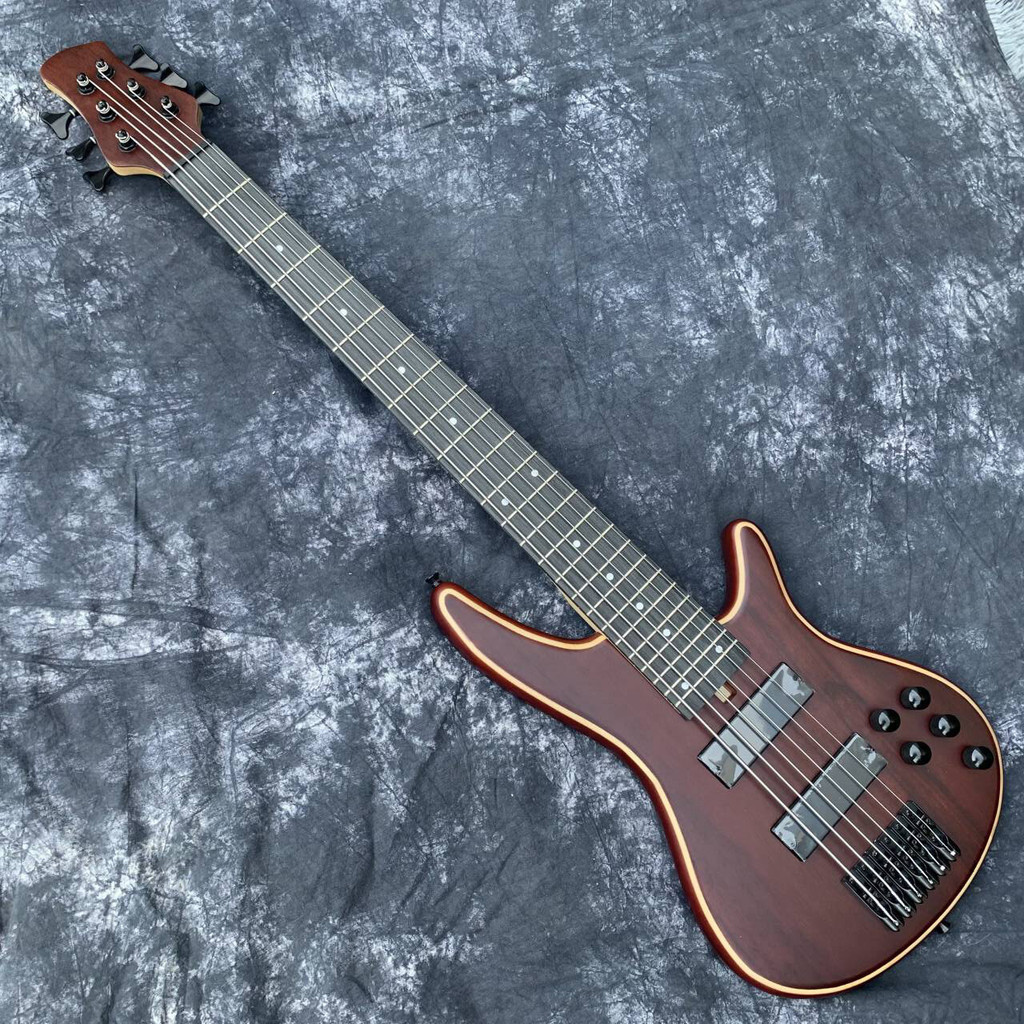 6 String Electric Bass Guitar 24 Frets Active Pickup Professional Bass ...