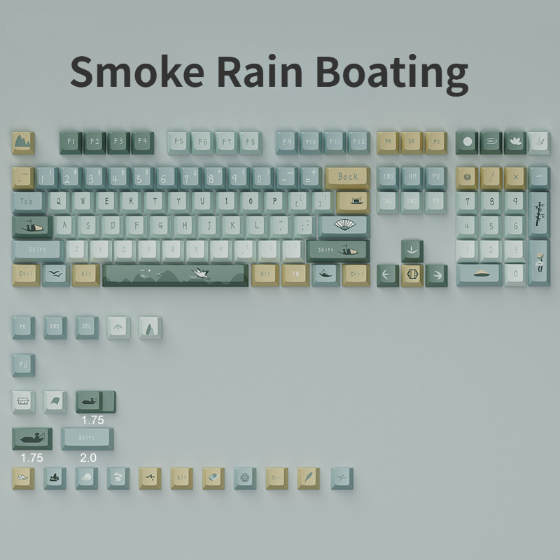 Smoke Rain Boating Keycap Thermal sublimation PBT Mechanical keyboard ...