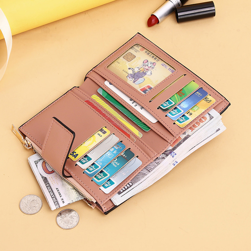 YoYo Korean Students Wallets Simple Leather Woman Wallet Card Holder ...