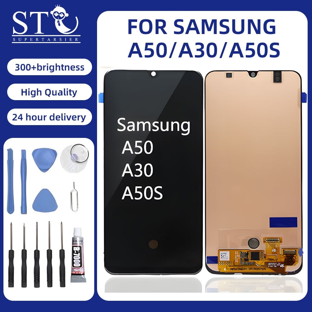 Original LCD For SAMSUNG A50/A30/A50S OLED With Fingerprint and Frame LCD Touch Screen ...