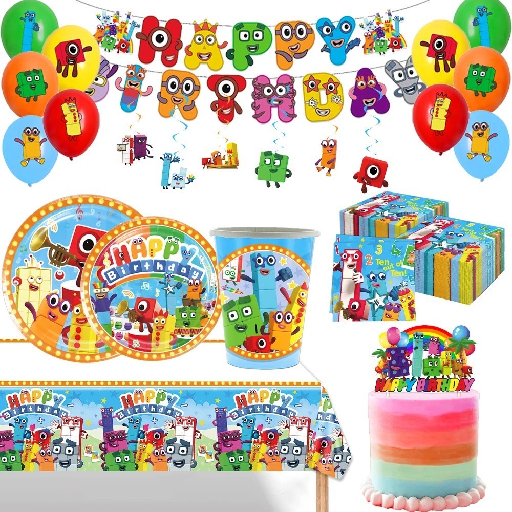 numberblocks Birthday Theme Party Decoration Tableware Paper Cup ...