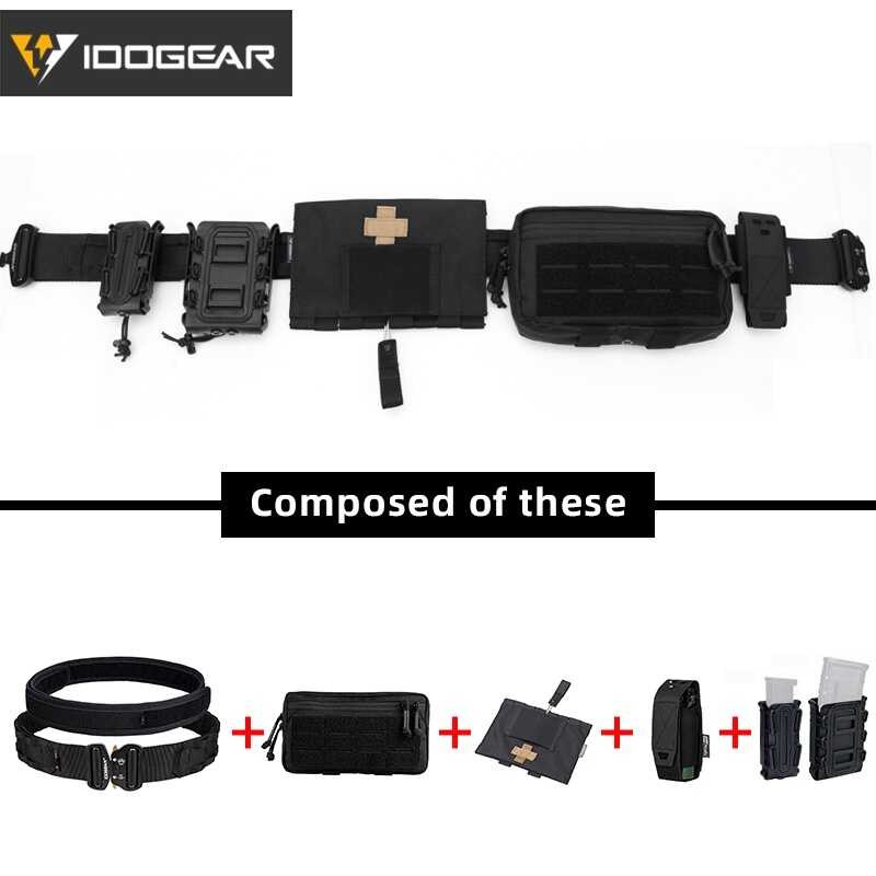 Tactical IDOGEAR Belt Utility Medical Flash Bang + 9Mm 556 Mag Pouch ...