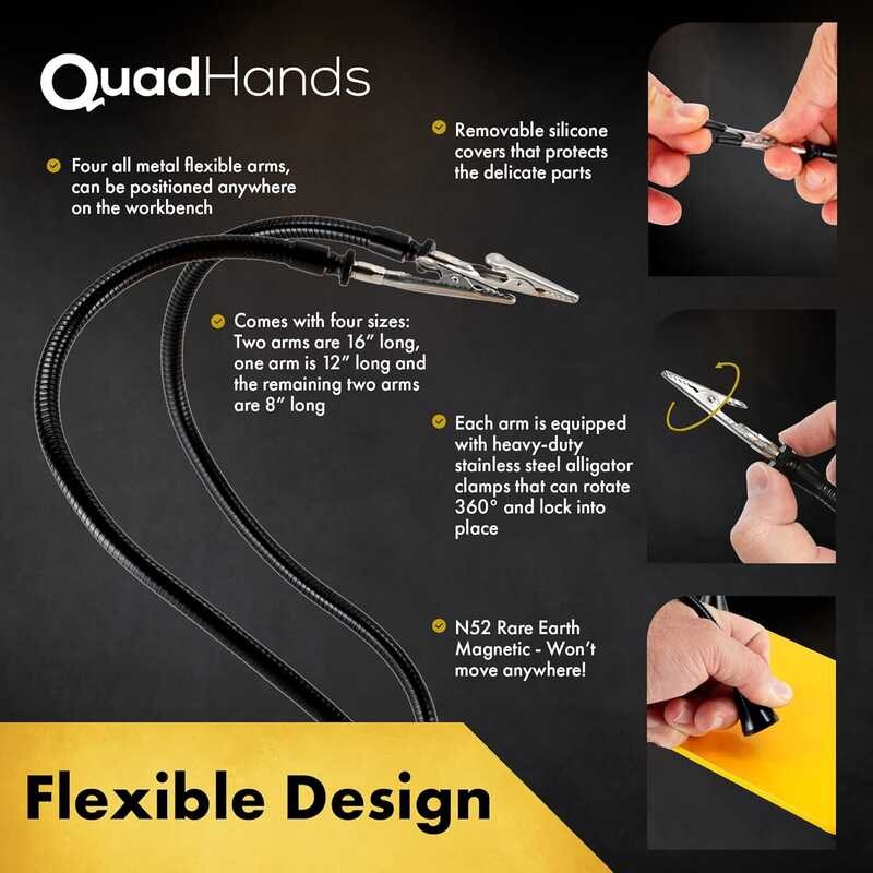 Workbench Hands QuadHands Stations Iron Helping Hand Tool 4 Magnetic ...