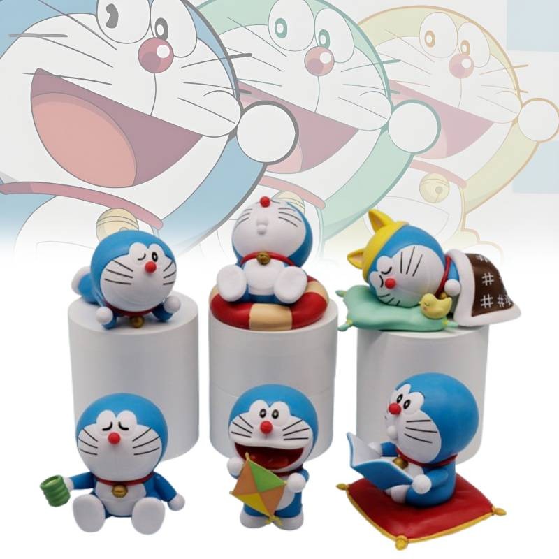 Doraemon Charming Collectible Pvc Figurine 7cm Playful Desktop Blue ...