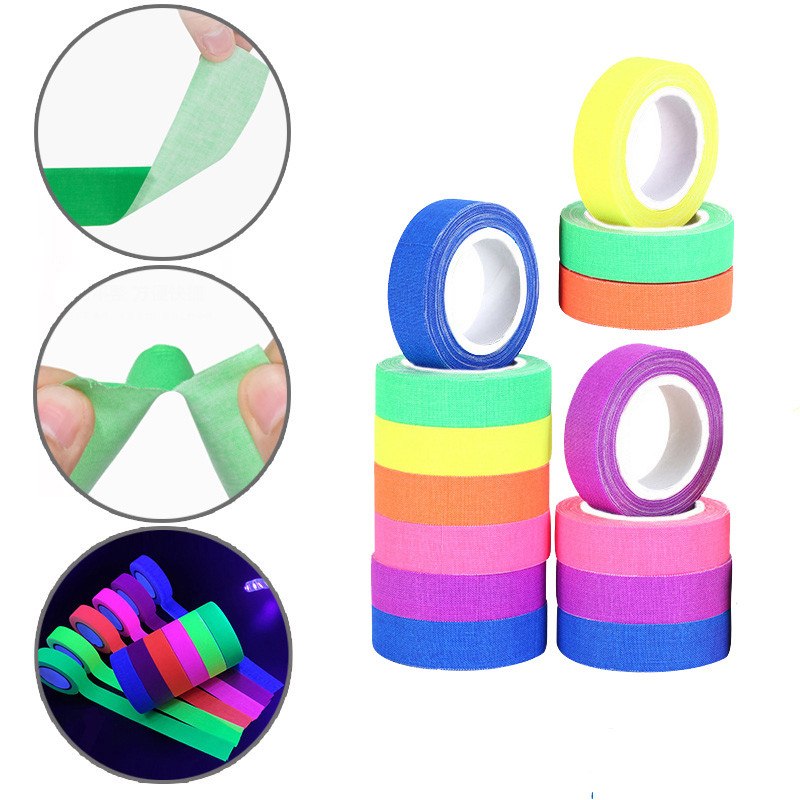 5Meter 6 Colors Neon Gaffer Cloth Tape Fluorescent Rainbow Color Party ...