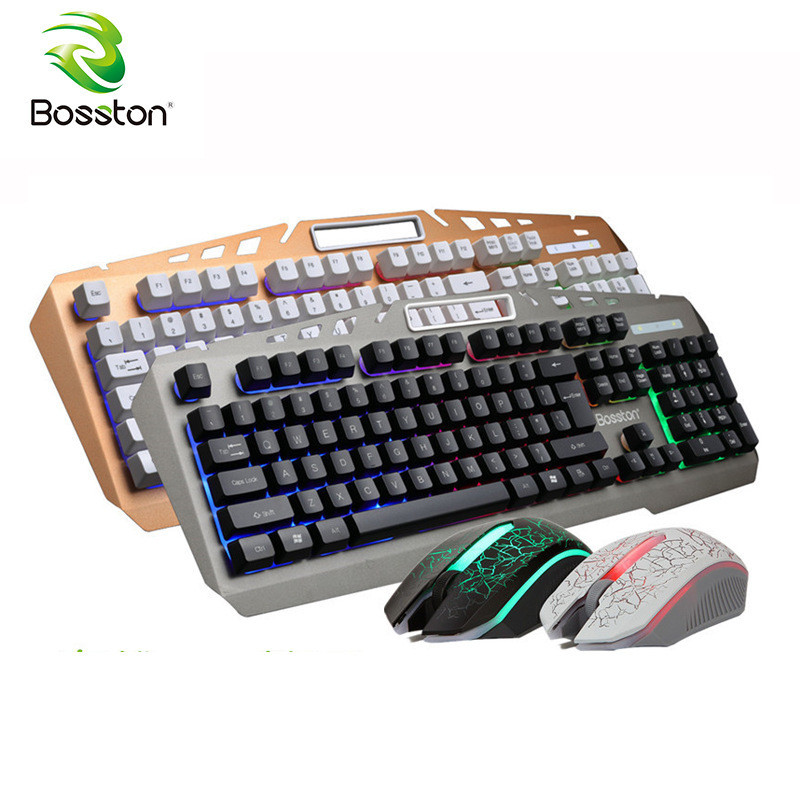 Boster 8350 Metal Keyboard Mouse Set Suspended Mechanical Feel Game ...