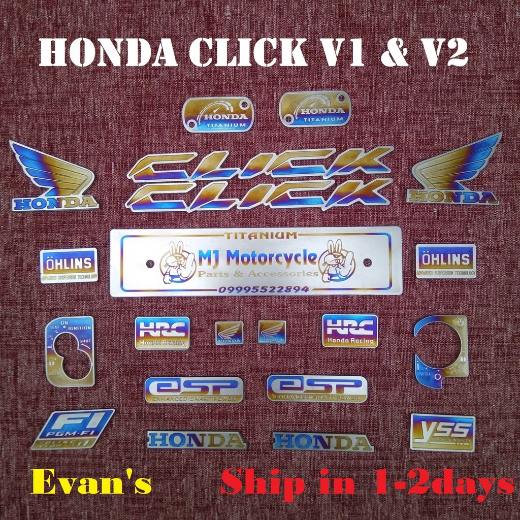 DIY)Titanium Emblem - Honda Click 125cc/150cc V1 V2 PCX ADV 150 ...
