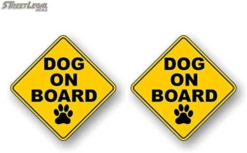 Dog decal Centimeter) on car Yellow car sticker Safety sign Vehicle paw ...