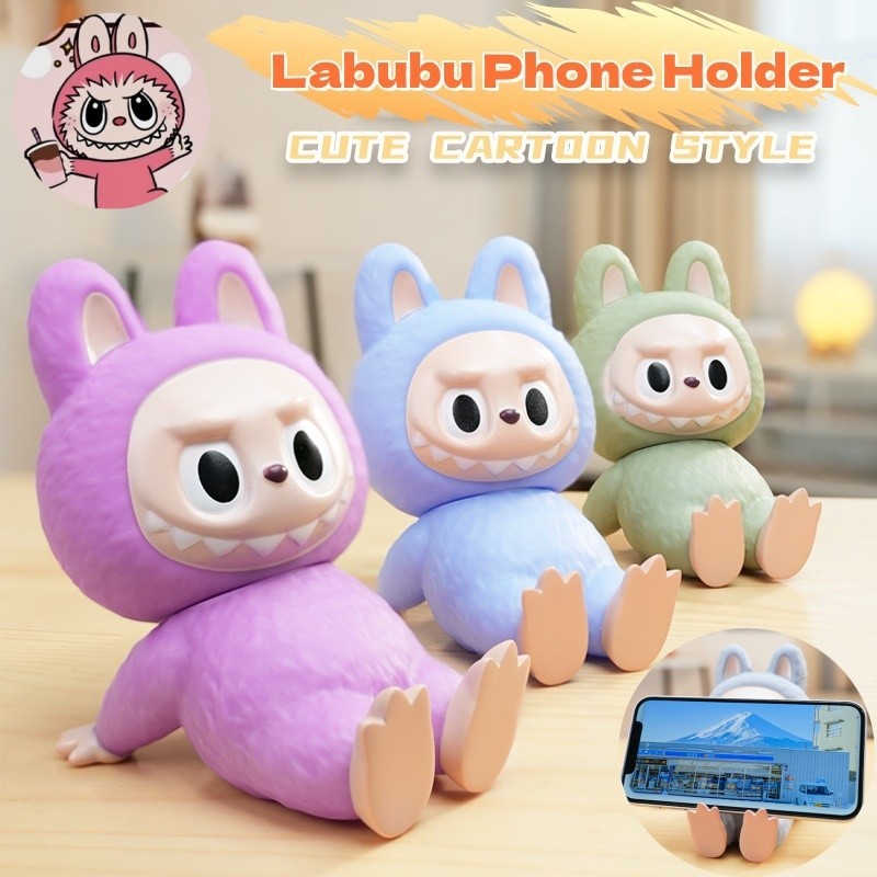3PCS Labubu Mobile Phone Holder Stands Desktop Decoration Ornament Cute ...