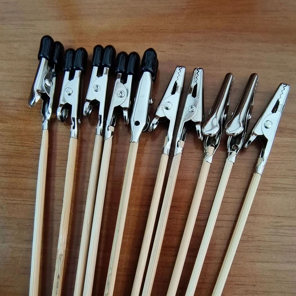 10Pcs Wood Alligator Clip Flat Tip for Standing Base Metal Rubber Soft ...