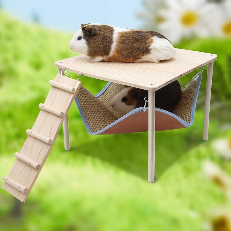 Hammock Platform and Climbing Ramp, Wooden Hideout Cool Mat Hammock ...