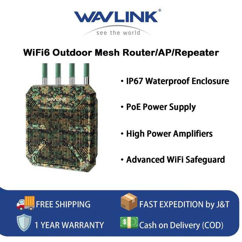 WAVLINK Wifi6 Outdoor Access Point, Dual Band 2.4G+5G Ax3000 Long Range ...