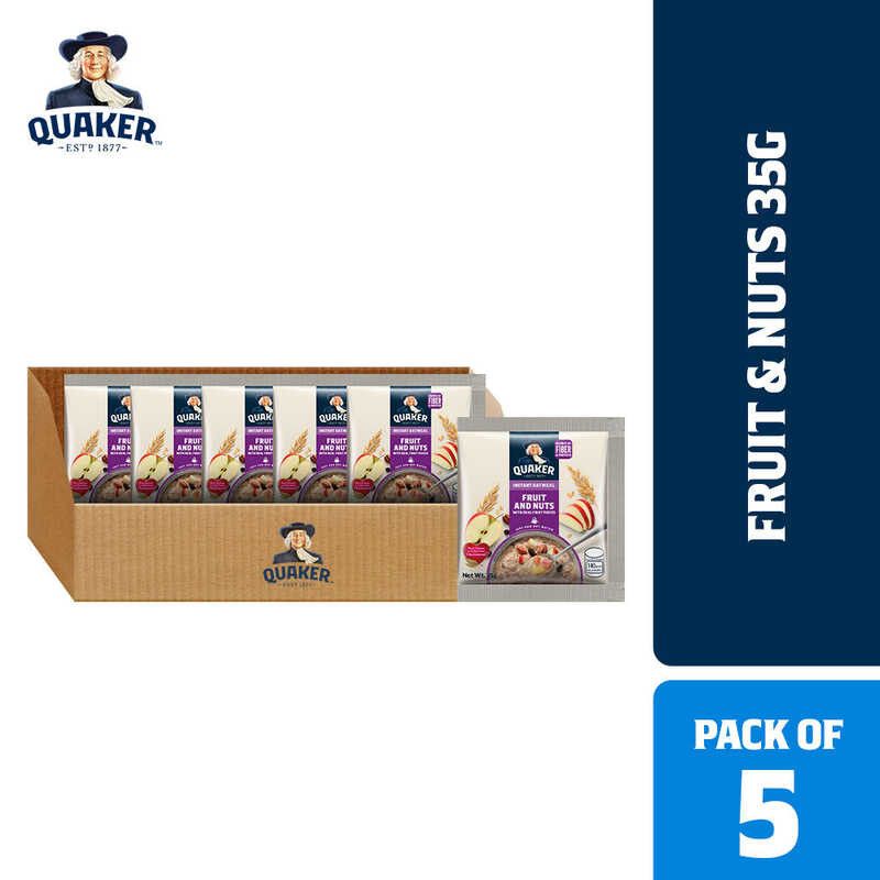 Quaker Instant Oatmeal Fruit And Nuts 35G - Pack Of 5 lyt | Shopee ...