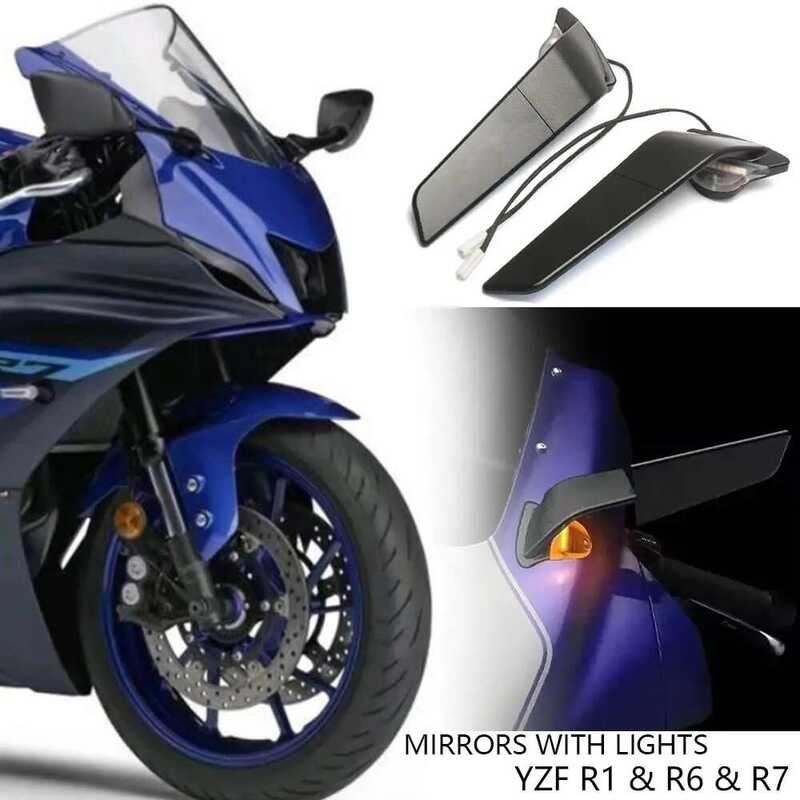 A Motorcycle Side Mirrors For YAMAHA R7 2021-2025 R6 17-20 YZF R1 15-19 ...