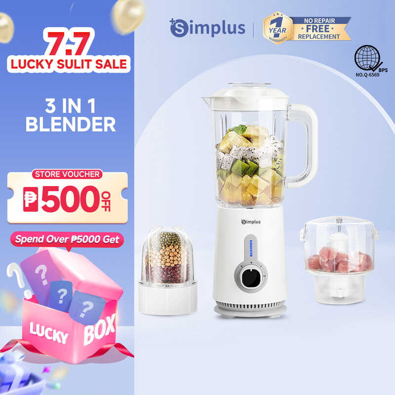 Simplus 3 In 1 Blender Processor Heavy Duty Meat Grinder Grinders Juicers& Friut Extractors cdf ...