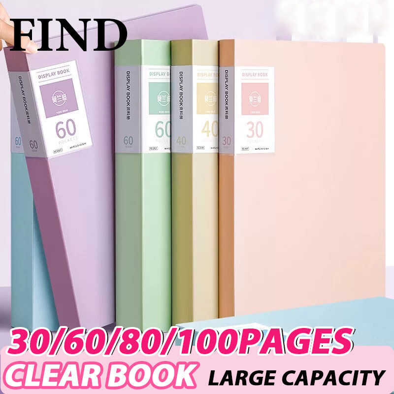 FIND Book A4 Long Expanding File Paper Clear Folder Organizer Document ...