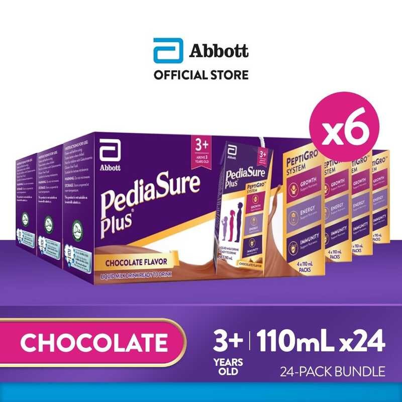 Pediasure Plus 3+ Choco 110Ml X24 For Kids Above 3 Years Old Ready To ...