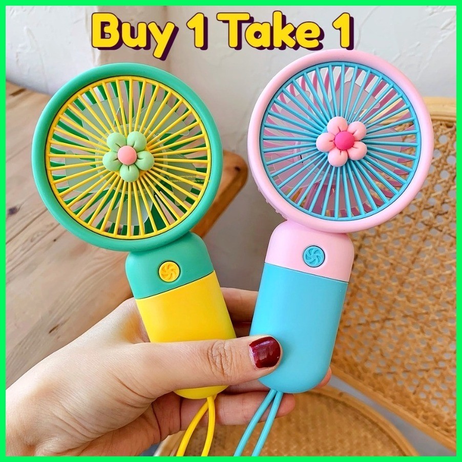 BUY 1 TAKE 1 Mini Fan Electric Fan Rechargable Fan Desktop Fans Travel ...