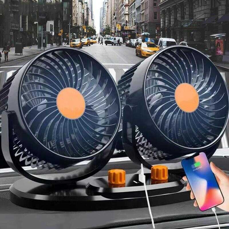 Vehicle-Mounted Fan 12V/24V Car Large Truck High-Power Powerful Silent ...