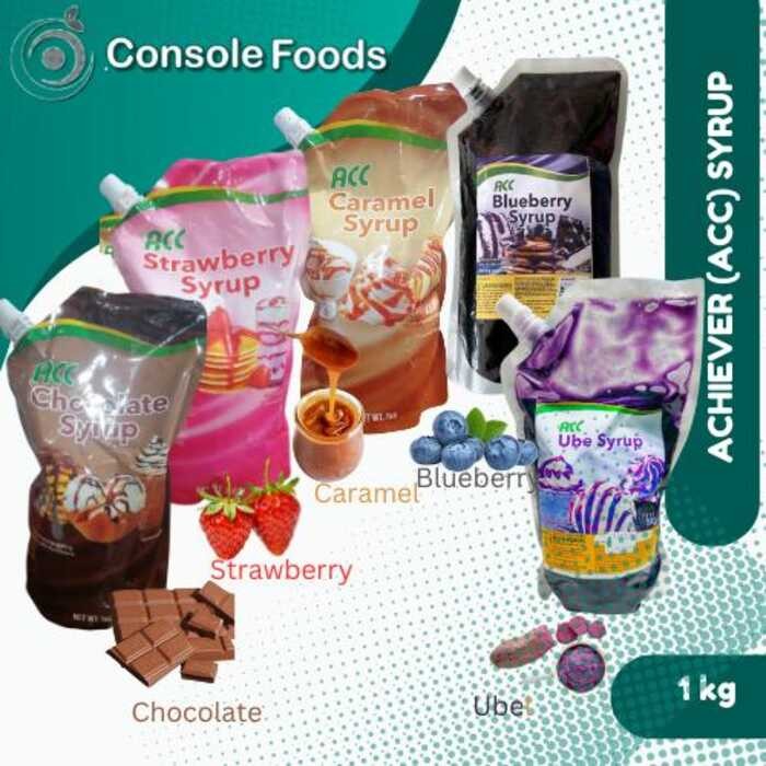 ACHIEVERS ACC SYRUP 1 LITRE (Chocolate, Caramel, Blueberry, Strawberry ...