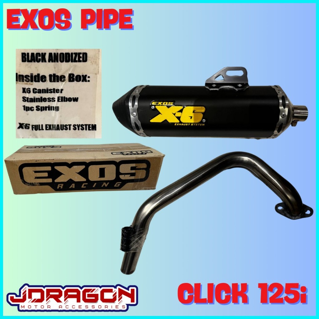 EXOS PIPE X6 (YELLOW LOGO) (CLICK 125i) | Shopee Philippines