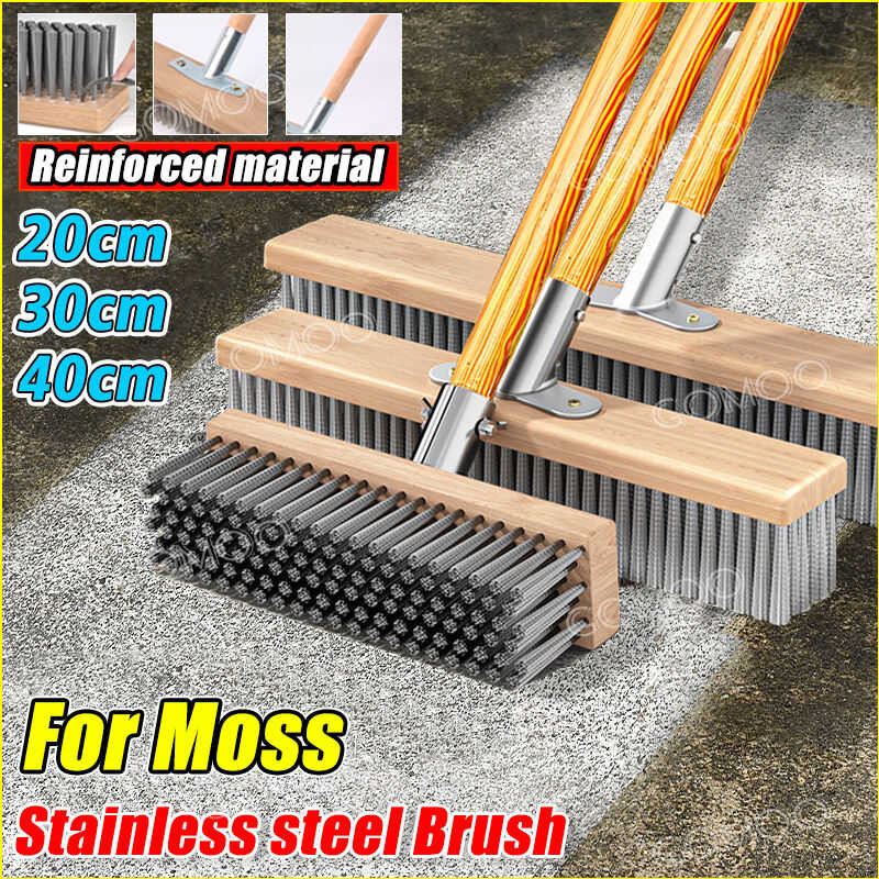 20/30/40Cm Stainless Steel Wire Brooms Wood Handle Stiff Bristle Floor ...