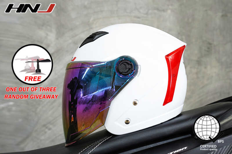HNJ A4-001 PLAIN Motorcycle Helmets Half Face for women single Visor ...