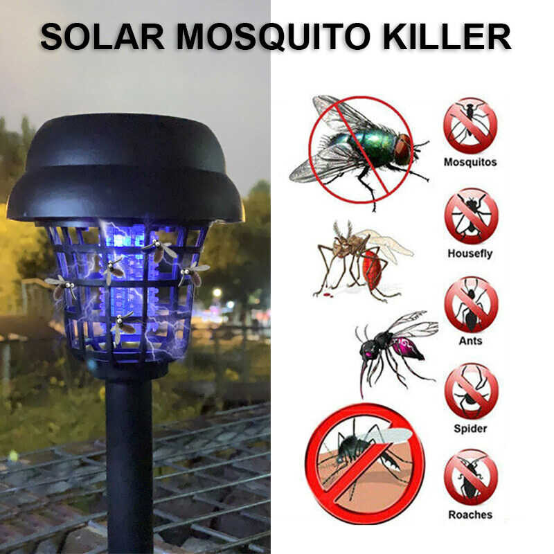 Solar Power Insect Trap Electronic Mosquito Bugs Killer LED Light ...