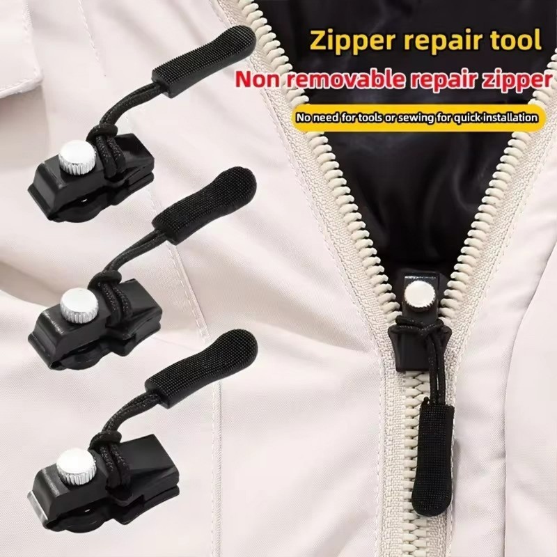 3 Sizes, Detachable, Durable - Replacement Zipper Slide Puller Lock ...