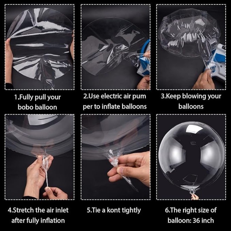 12/20/24/36Inches Transparent Bobo Balloon/DIY Inflatable Globos ...