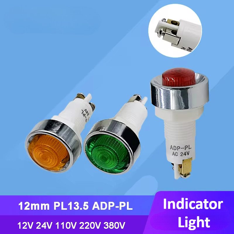 2 Pieces PL13.5 ADP-PL 12V 24V 110V 220V 380V 12mm Indicator Light ...