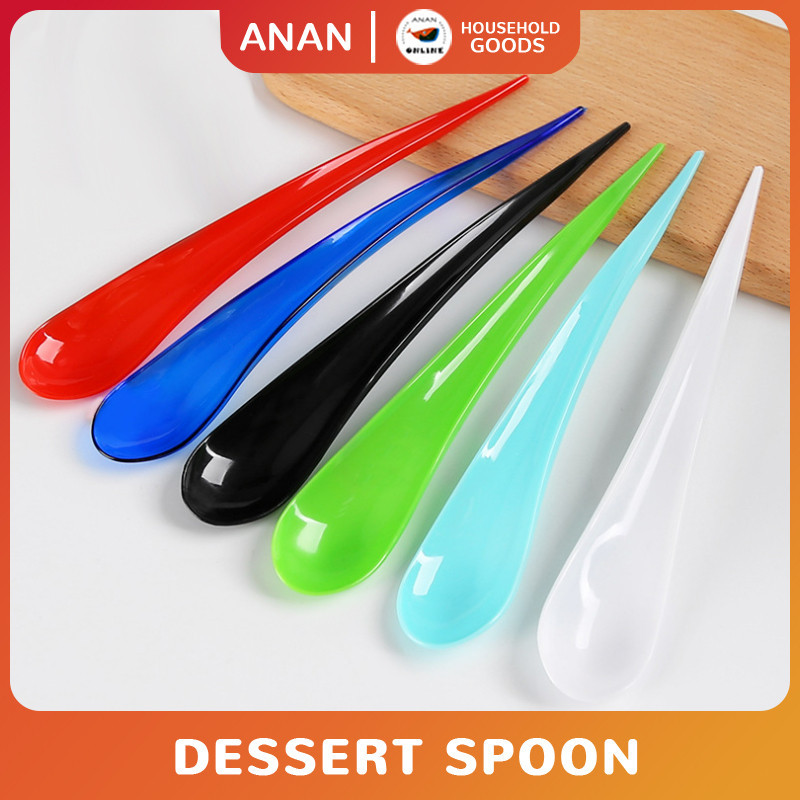 100pcs Dessert Spoon Drop Shape Spoon Ice Cream Milkshake Cake HaloHalo ...