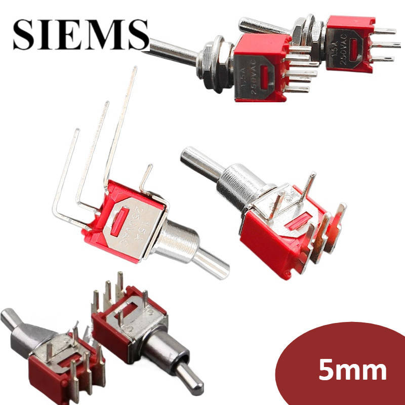 1* SMTS-102C4 Red MINI Toggle Switch 3Pin Panel Mounting SMTS-102 SPDT 5mm ON-ON Mini Toggle ...